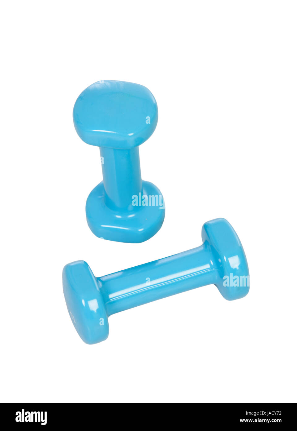 Two blue dumbbells one kilogram isolated on white background Stock ...
