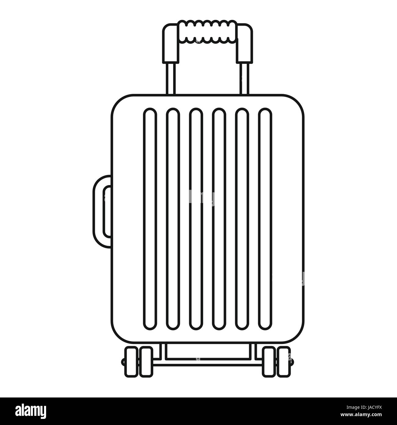 Suitcase on wheels icon. Outline illustration of suitcase on wheels ...
