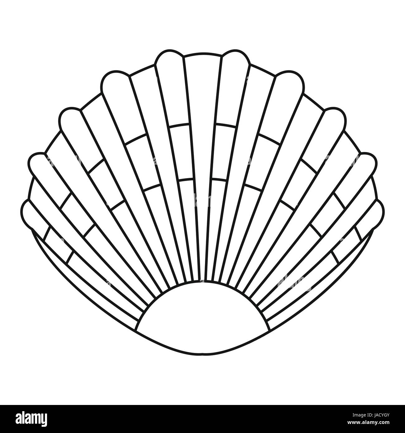 Pearl shell icon. Outline illustration of pearl shell vector icon for ...