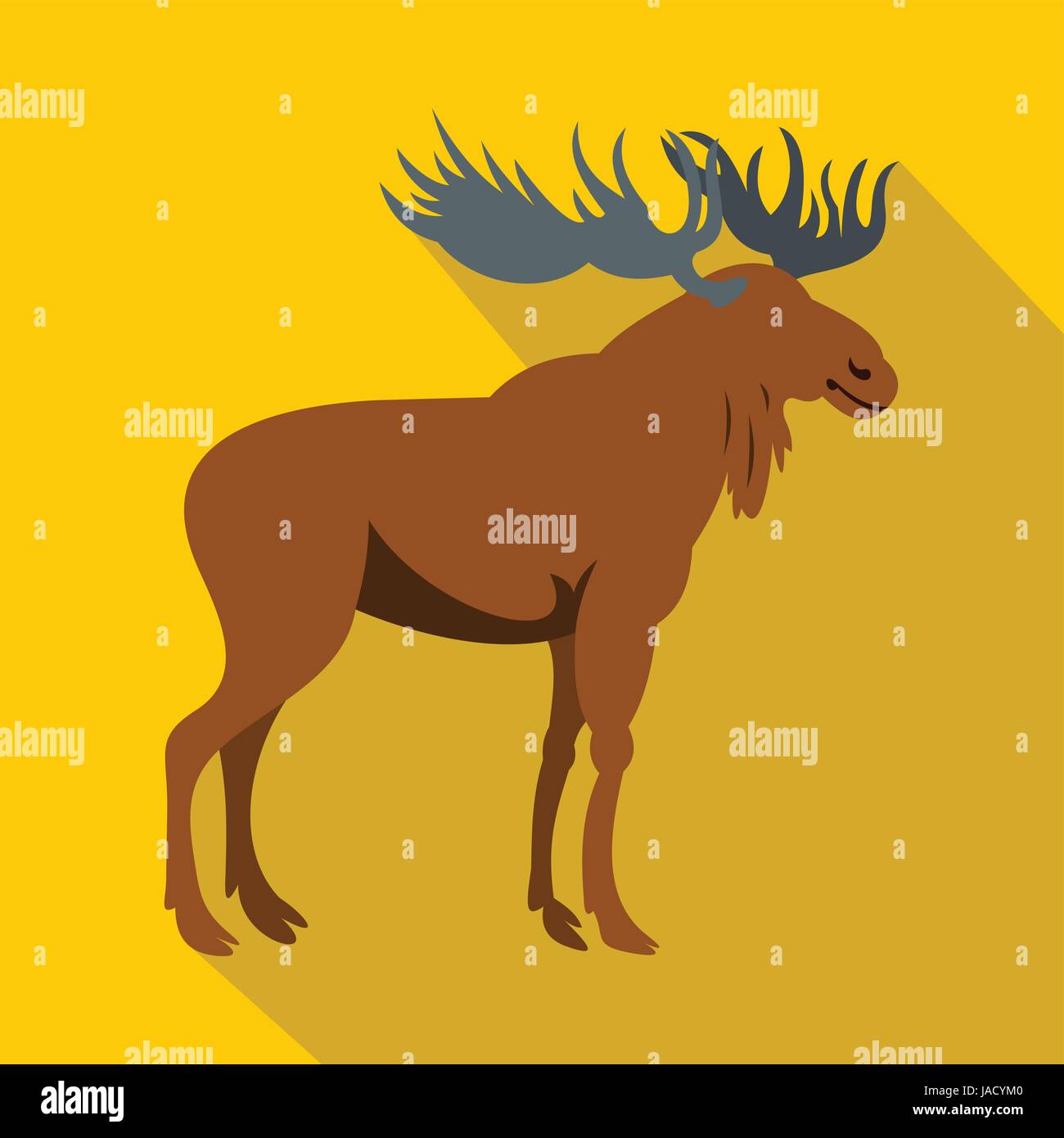 Moose icon. Flat illustration of moose icon for web Stock Vector Image ...
