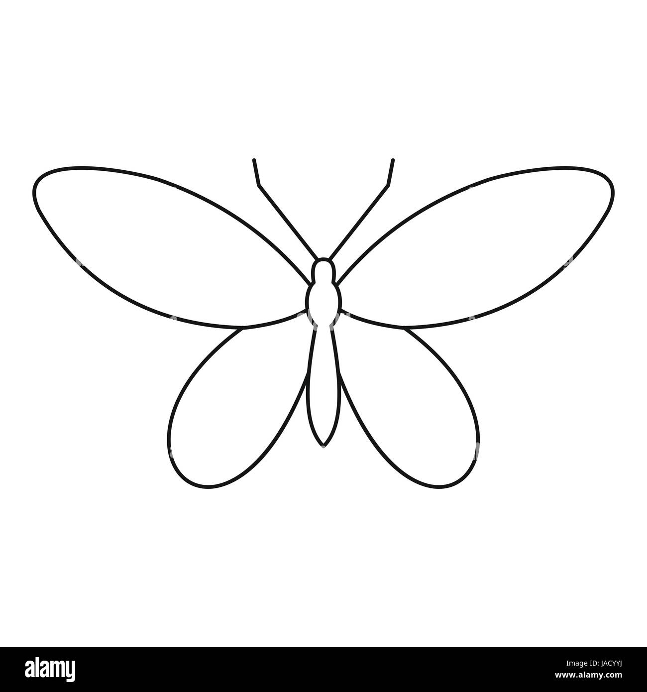 Moth icon. Outline illustration of moth vector icon for web Stock ...