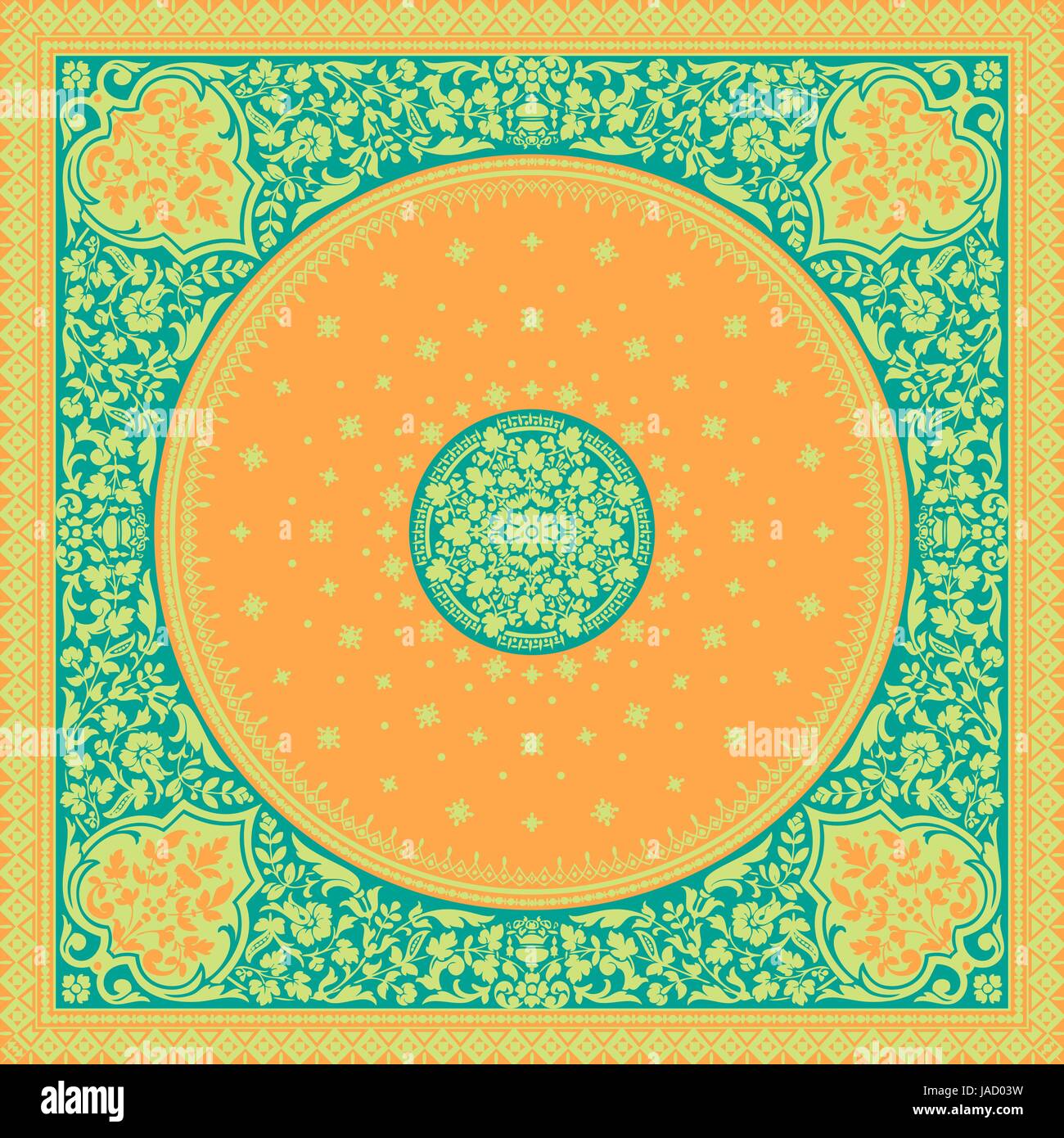 Victorian floral paisley medallion ornamental rug vector. Ethnic ...