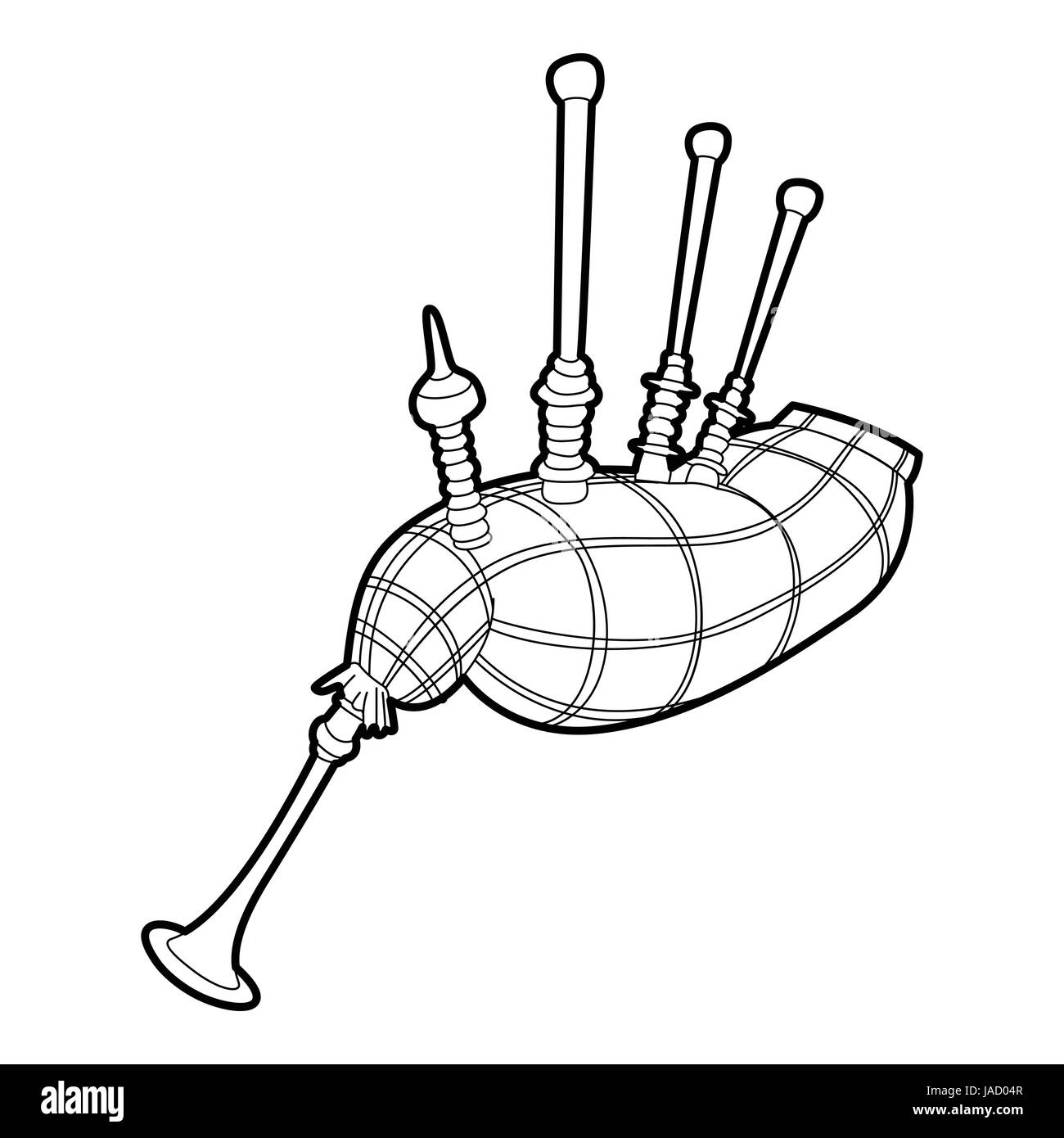 Bagpipe icon. Outline isometric illustration of bagpipe vector icon for ...