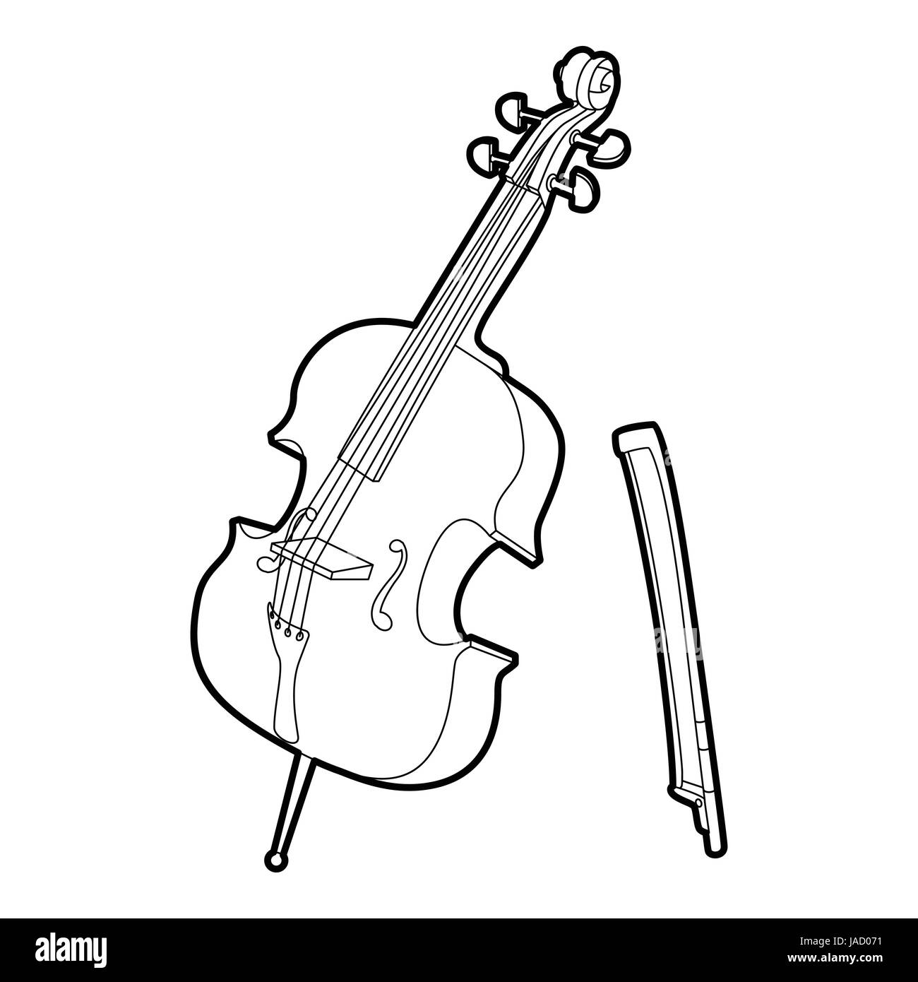Violin icon. Outline isometric illustration of violin vector icon for ...