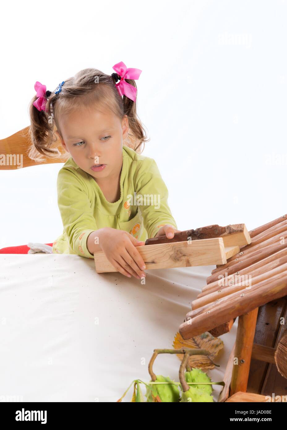 small girls in do handicraft Stock Photo - Alamy