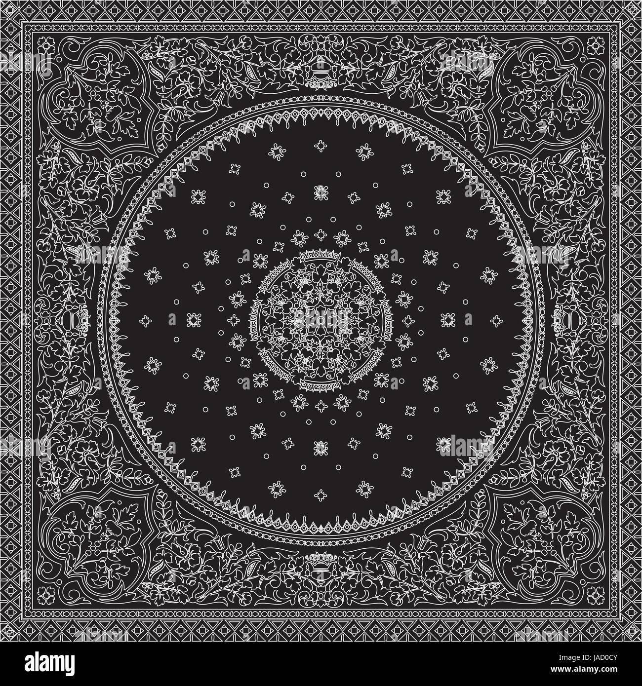 Victorian floral paisley medallion ornamental rug vector. Ethnic ...
