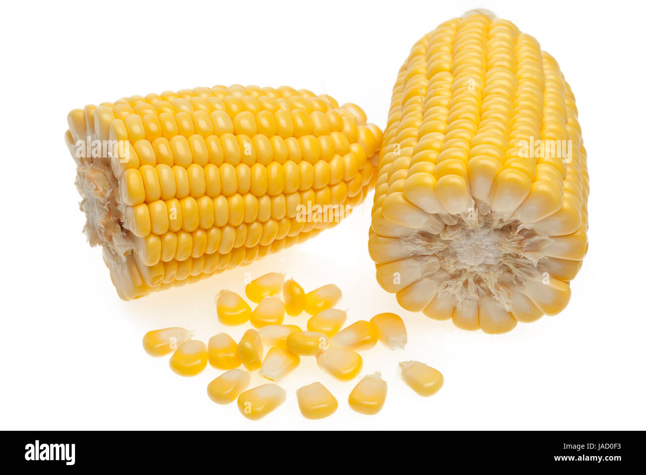 Grains of corn isolated on white background Stock Photo - Alamy
