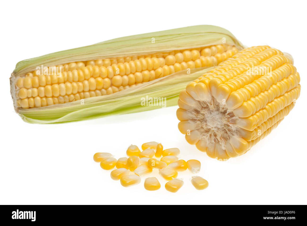 Grains of corn isolated on white background Stock Photo - Alamy