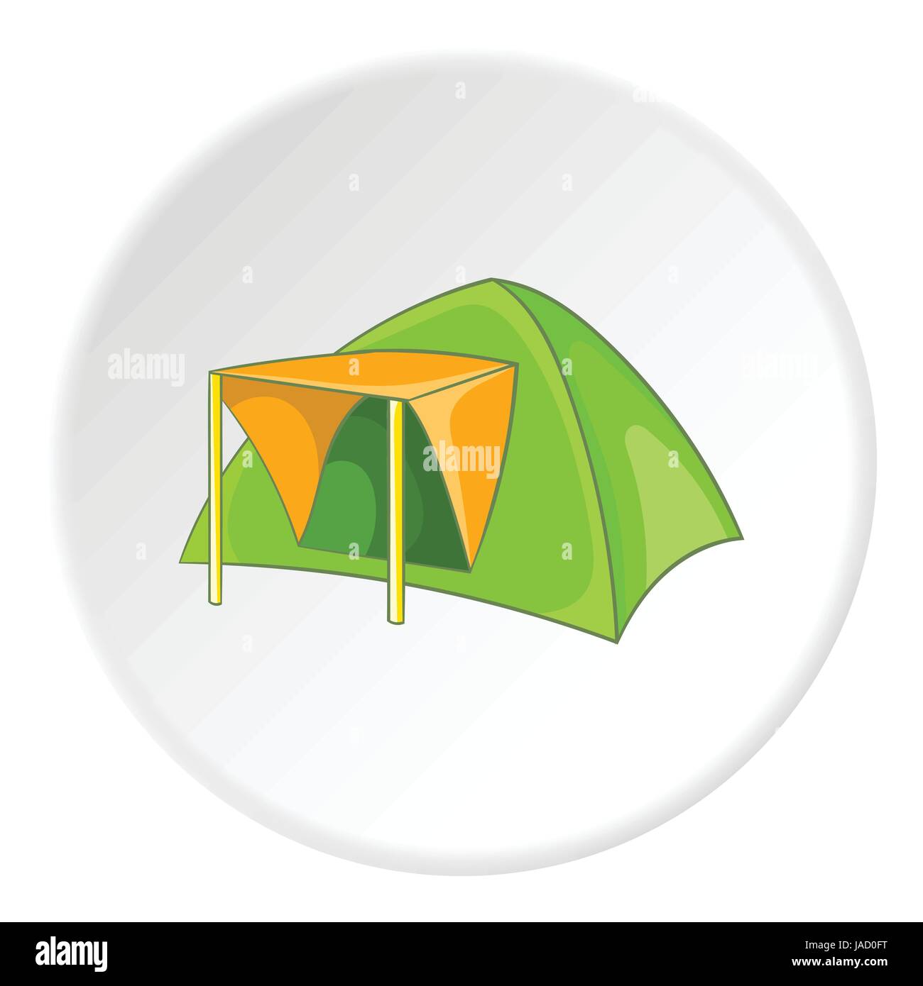 Green tent icon. Cartoon illustration of green tent vector icon for web ...