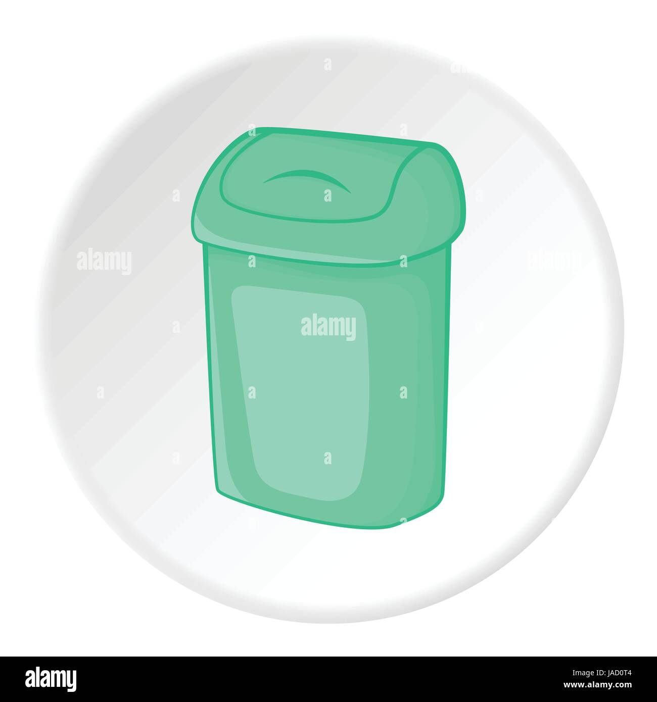 Turquoise trash can icon. Cartoon illustration of turquoise trash can ...