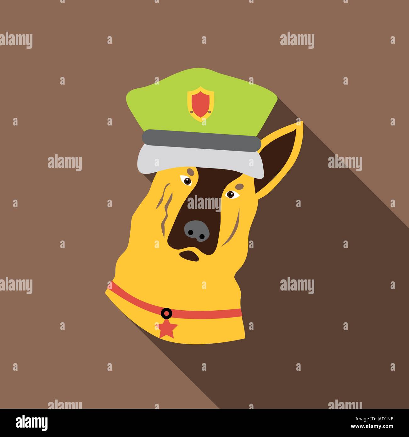 Police dog icon. Flat illustration of police dog vector icon for web ...