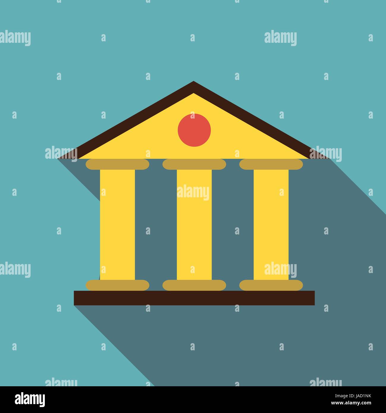 Justice court building icon. Flat illustration of justice court ...