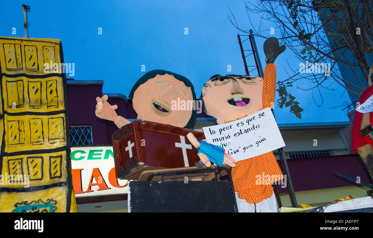 Quito, Ecuador - December 31, 2016: Traditional monigotes or stuffed ...