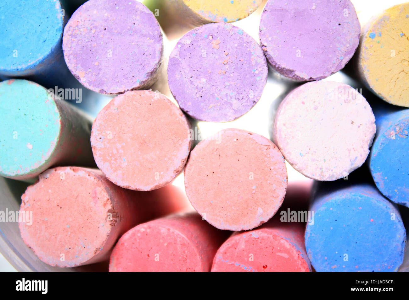 chalk different colors in close-up Stock Photo - Alamy