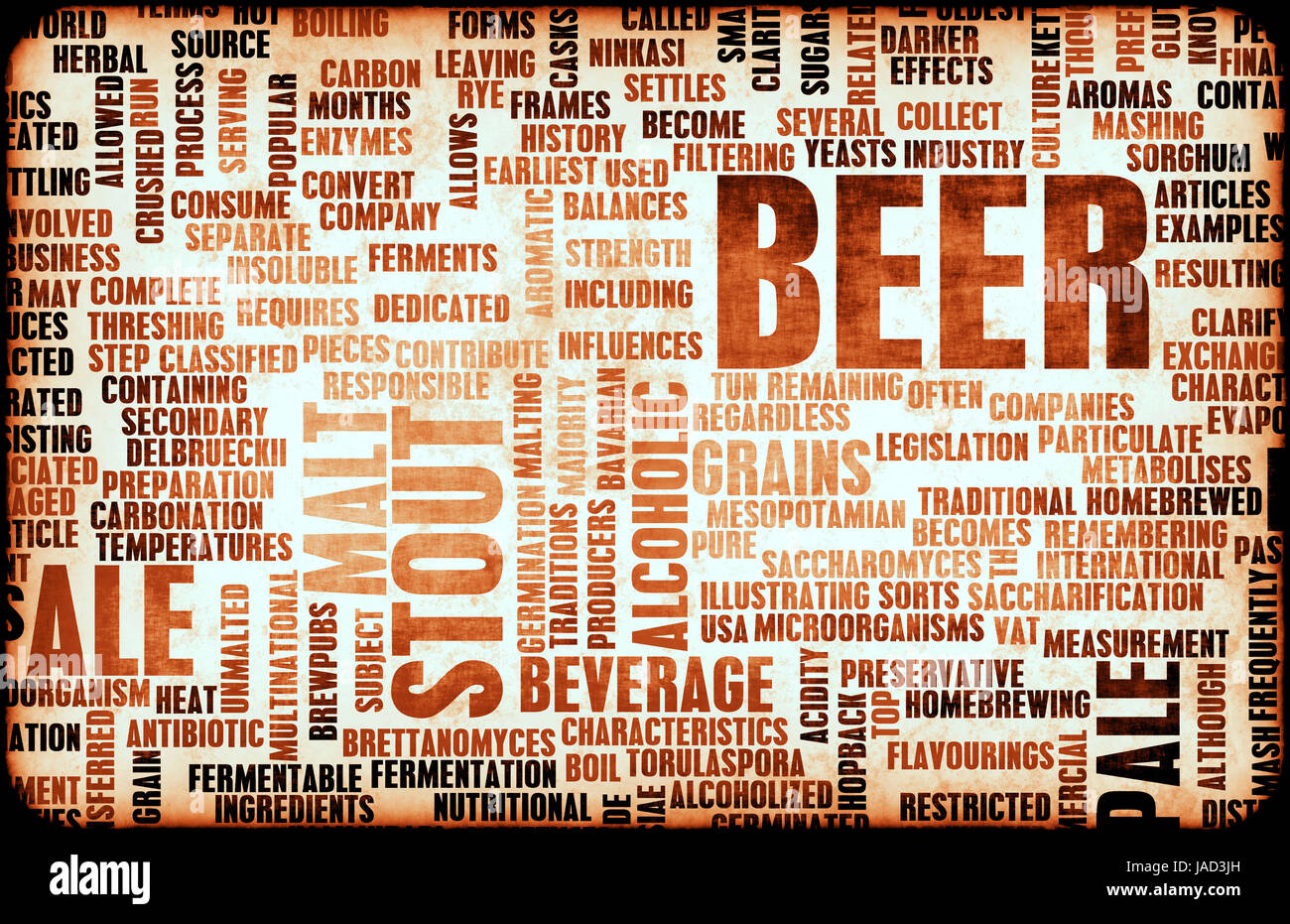 Beer Concept Menu for Ordering and Drink Types Stock Photo - Alamy