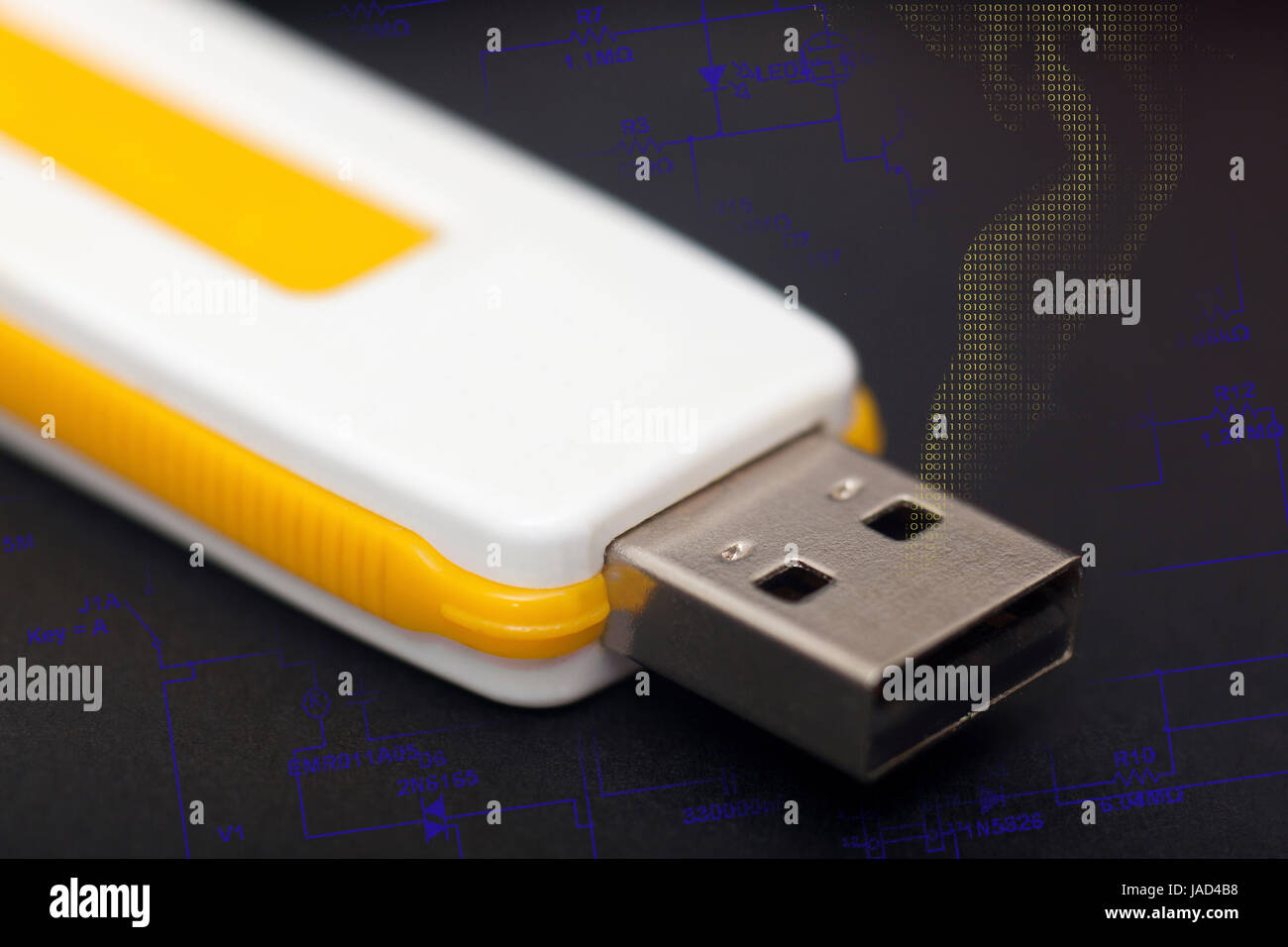 Detail of pendrive in black background Stock Photo - Alamy