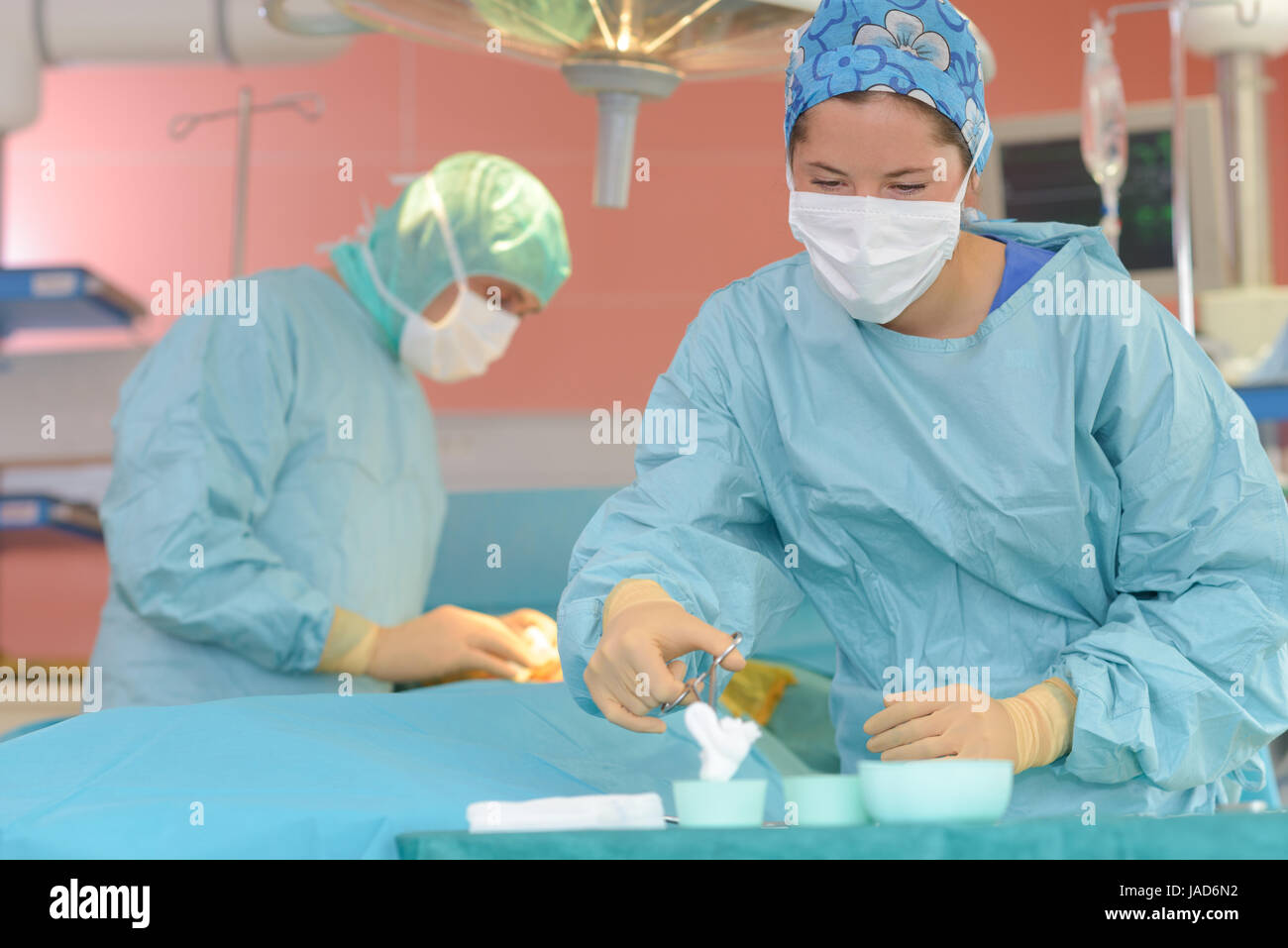 Blood on surgeons gloves hi-res stock photography and images - Alamy