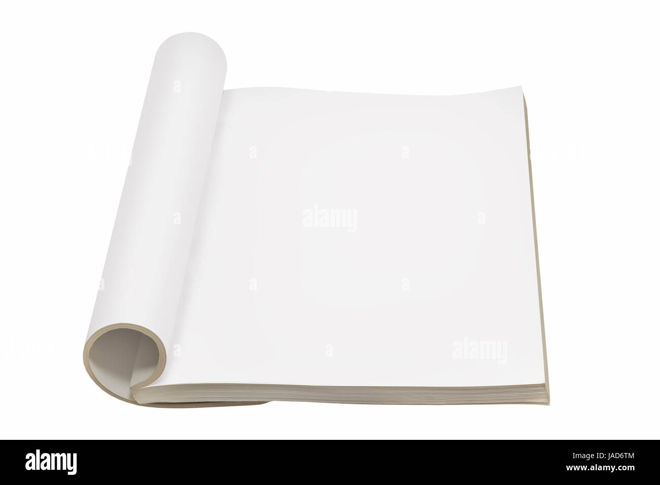 Single blank open book on white with clipping path Stock Photo - Alamy