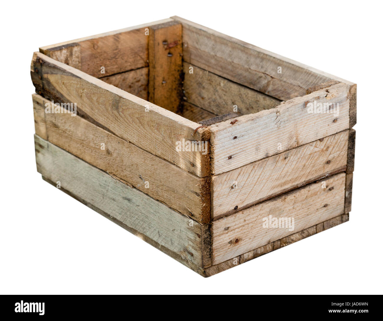 empty wooden box isolated on white background Stock Photo - Alamy