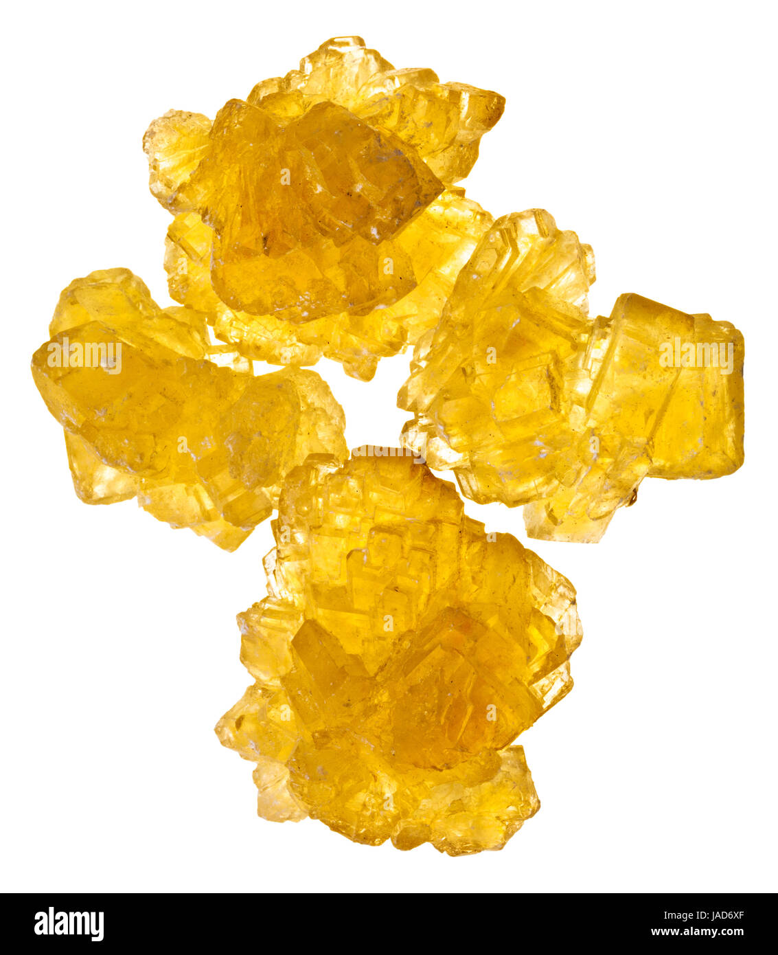 pieces of yellow crystalline sugar isolated on white background Stock ...