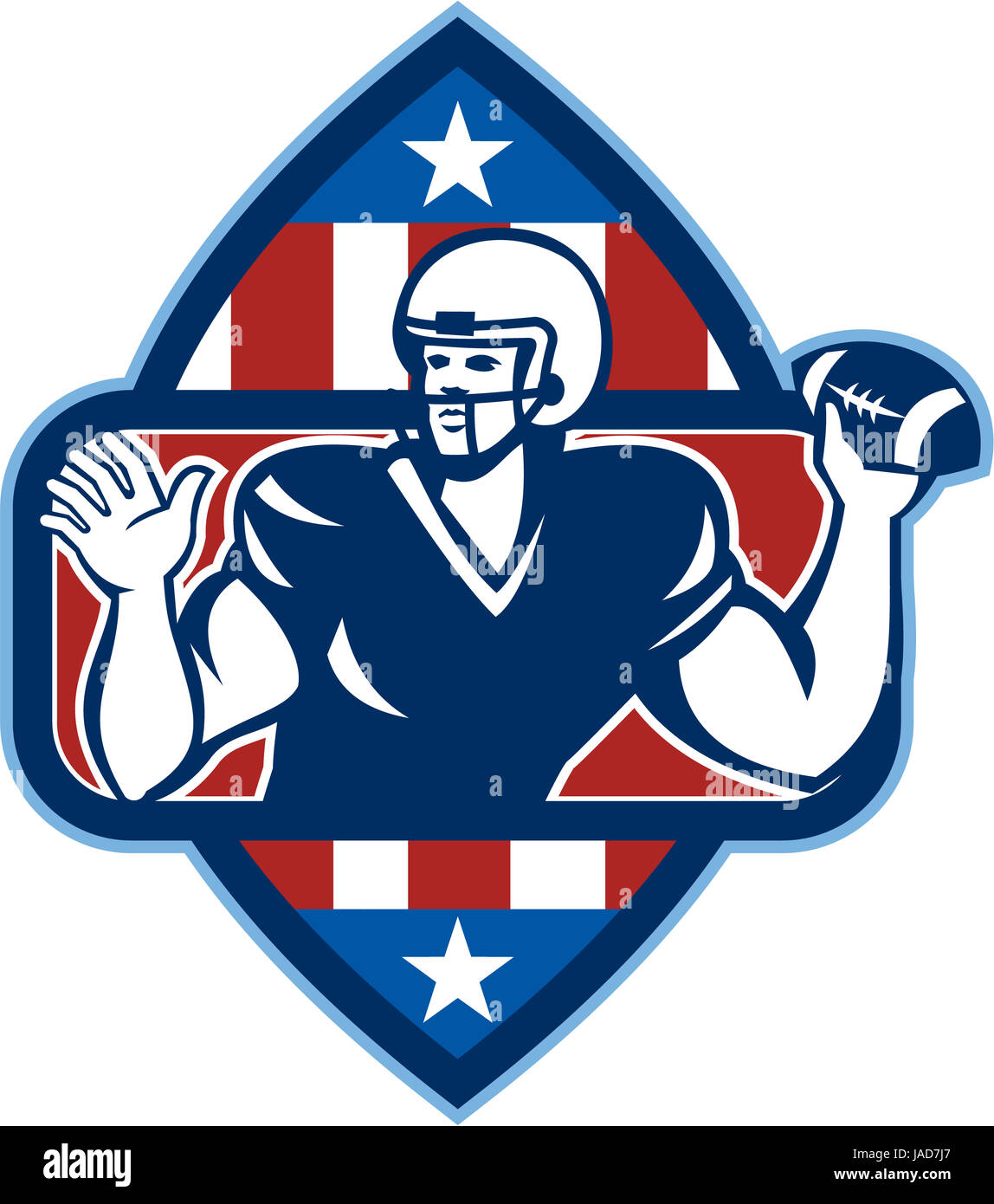 Illustration of an american football gridiron quarterback player ...