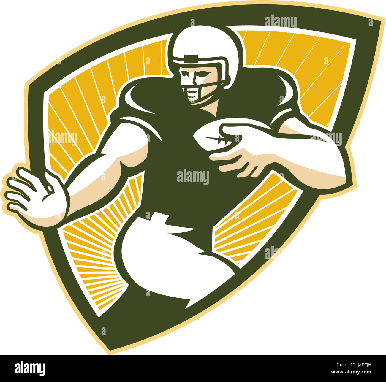 Illustration of an american football gridiron running back player ...