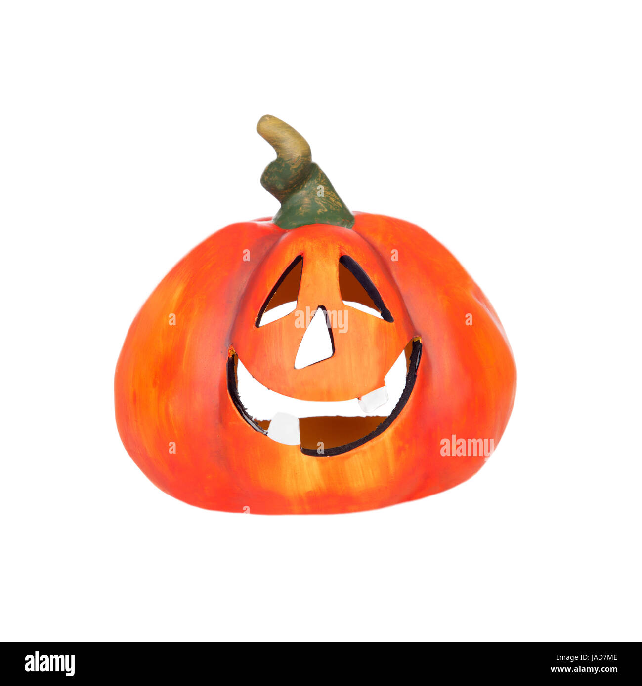 Big pumpkin with laughing face isolated on a white background Stock ...