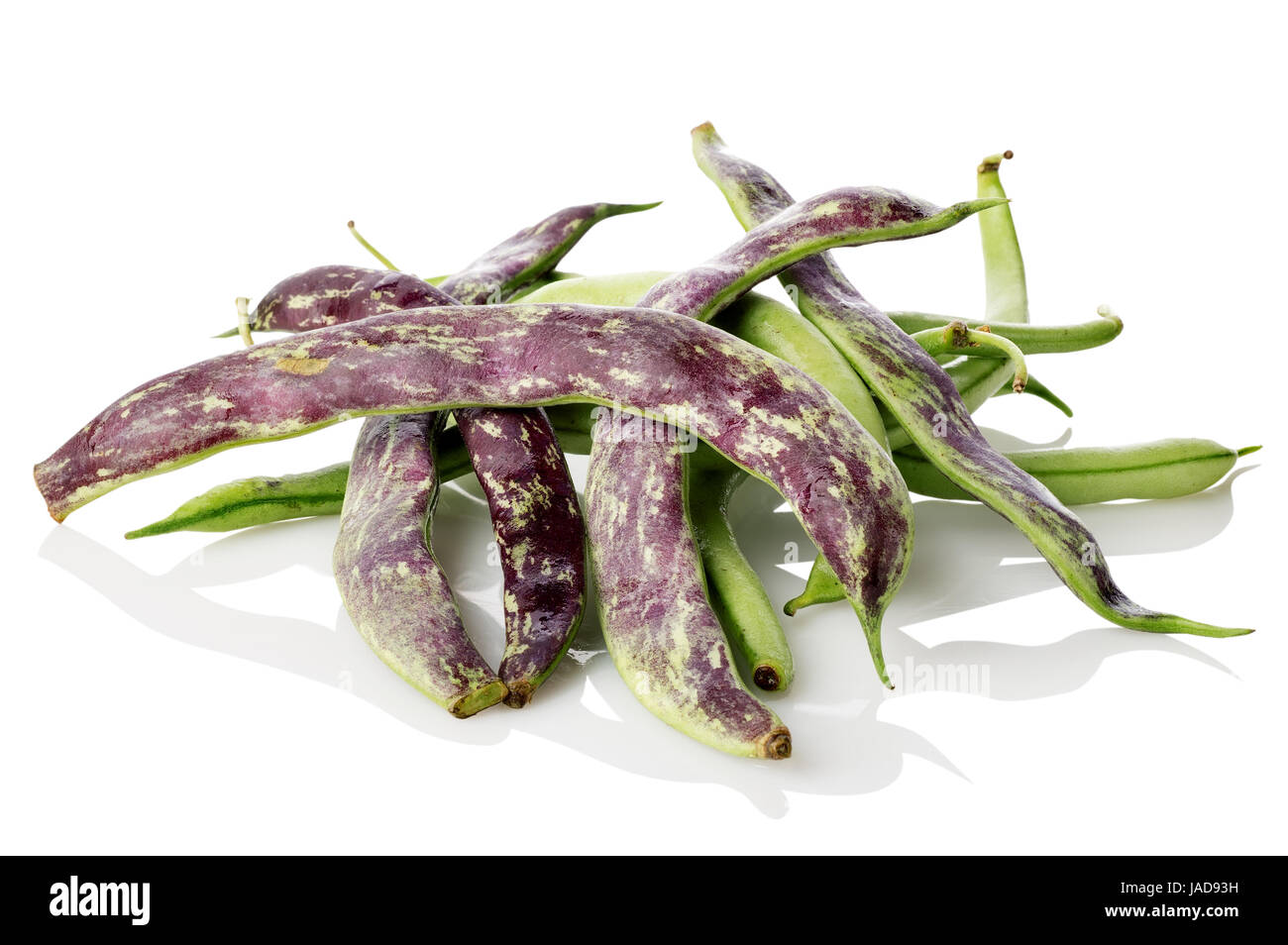 Bean pods isolated on a white background Stock Photo - Alamy