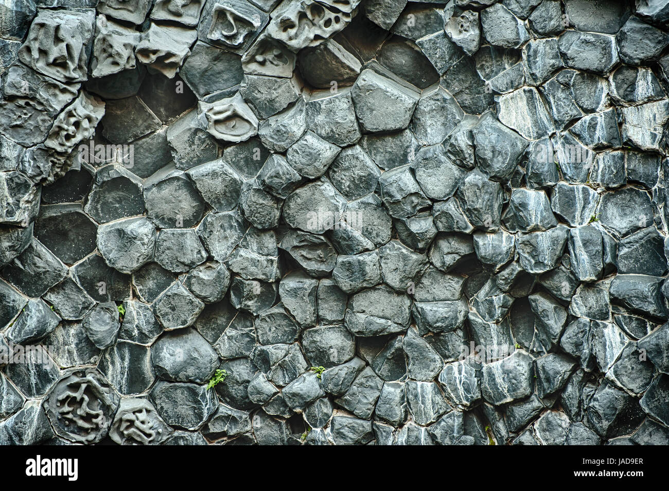 Natural background of hexagonal basalt columns in Icelandic national ...