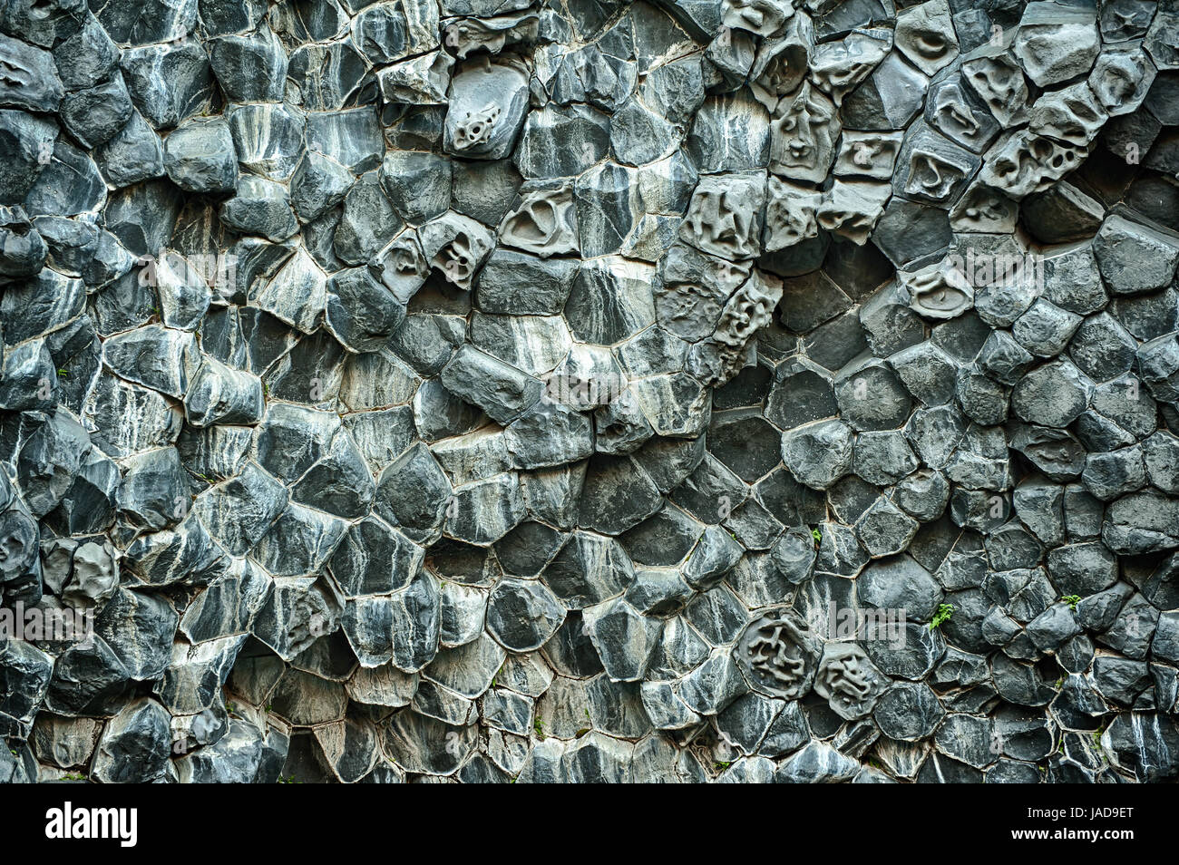 Natural background of hexagonal basalt columns in Icelandic national ...