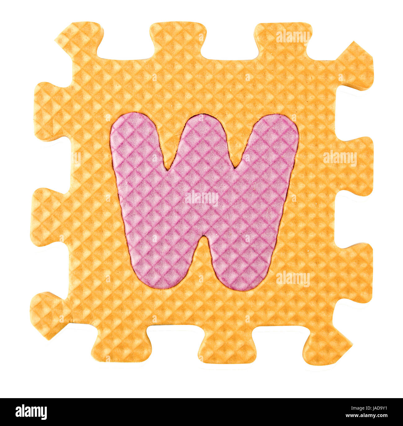 W letter, Alphabet puzzle isloated on white background , with clipping ...
