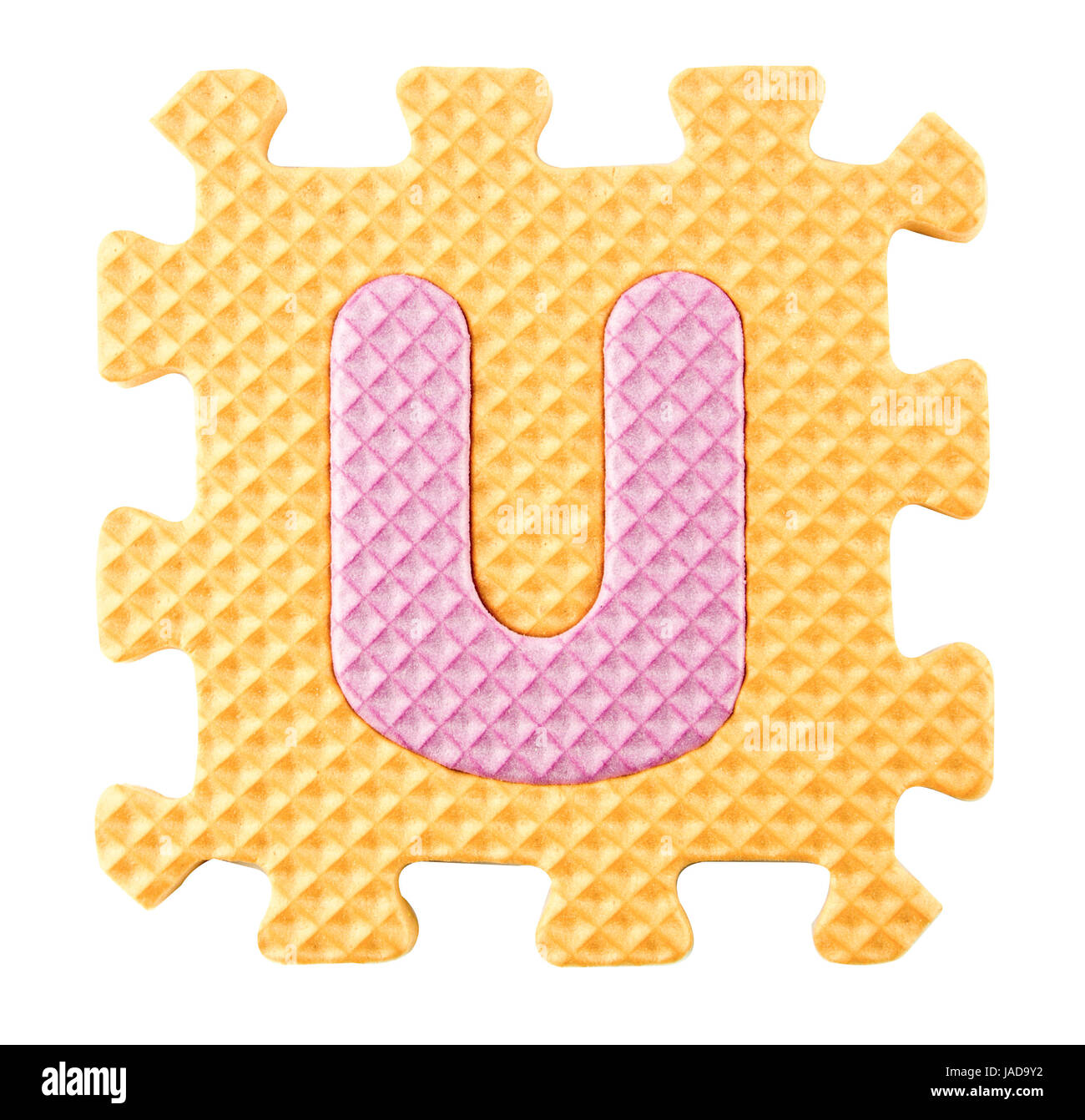 U letter, Alphabet puzzle isloated on white background , with clipping ...