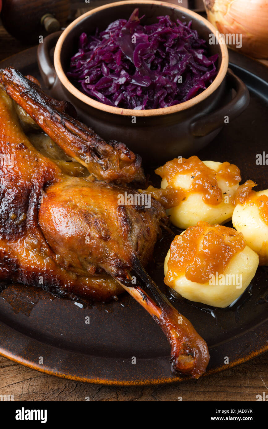 duck with dumplings and pickled plum Stock Photo - Alamy