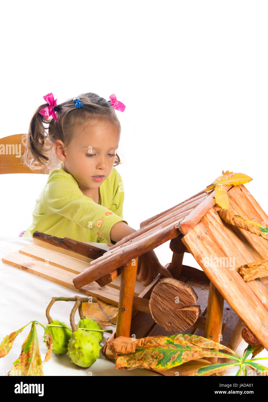 small girls in do handicraft Stock Photo - Alamy