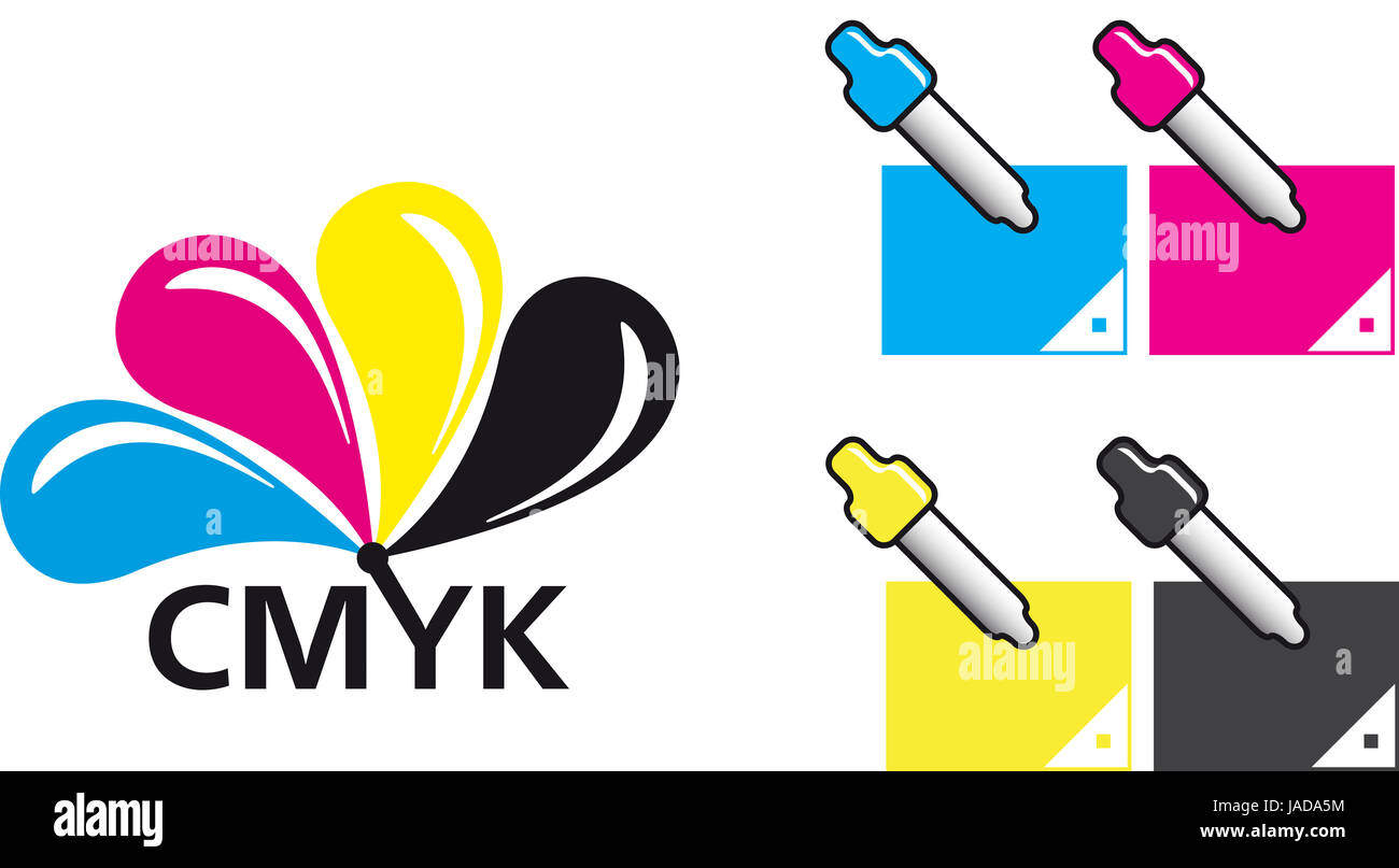 Color CMYK Icon Set Stock Photo - Alamy