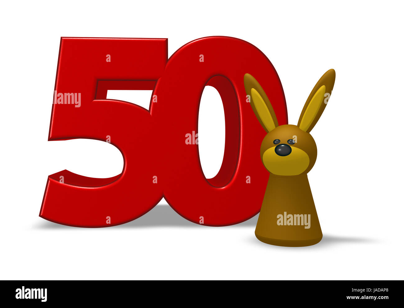 die zahl fünfzig und hasenfigur - 3d illustration Stock Photo - Alamy