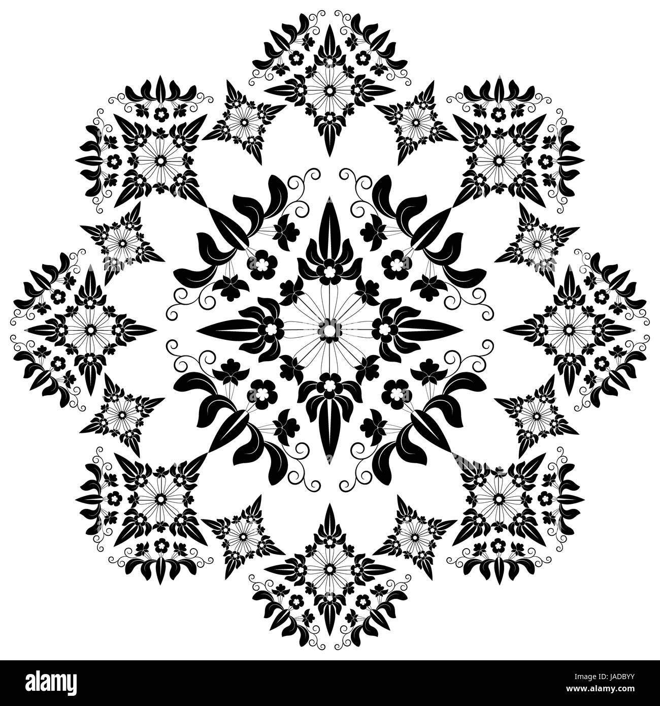 circular pattern of traditional motifs and ancient oriental ornaments ...