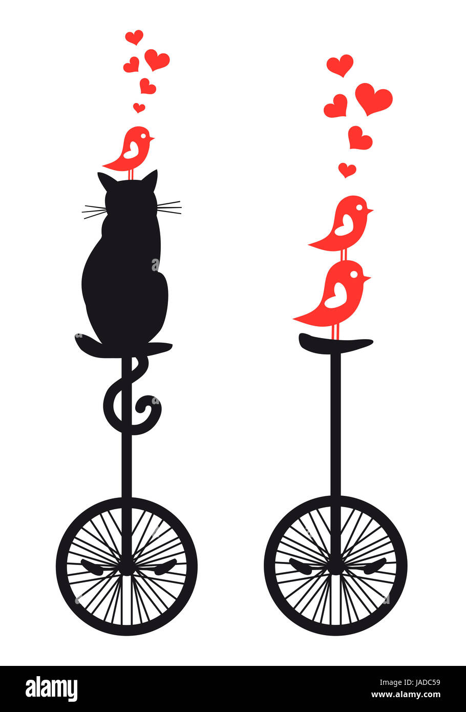 Cartoon cat riding bicycle hi-res stock photography and images - Alamy