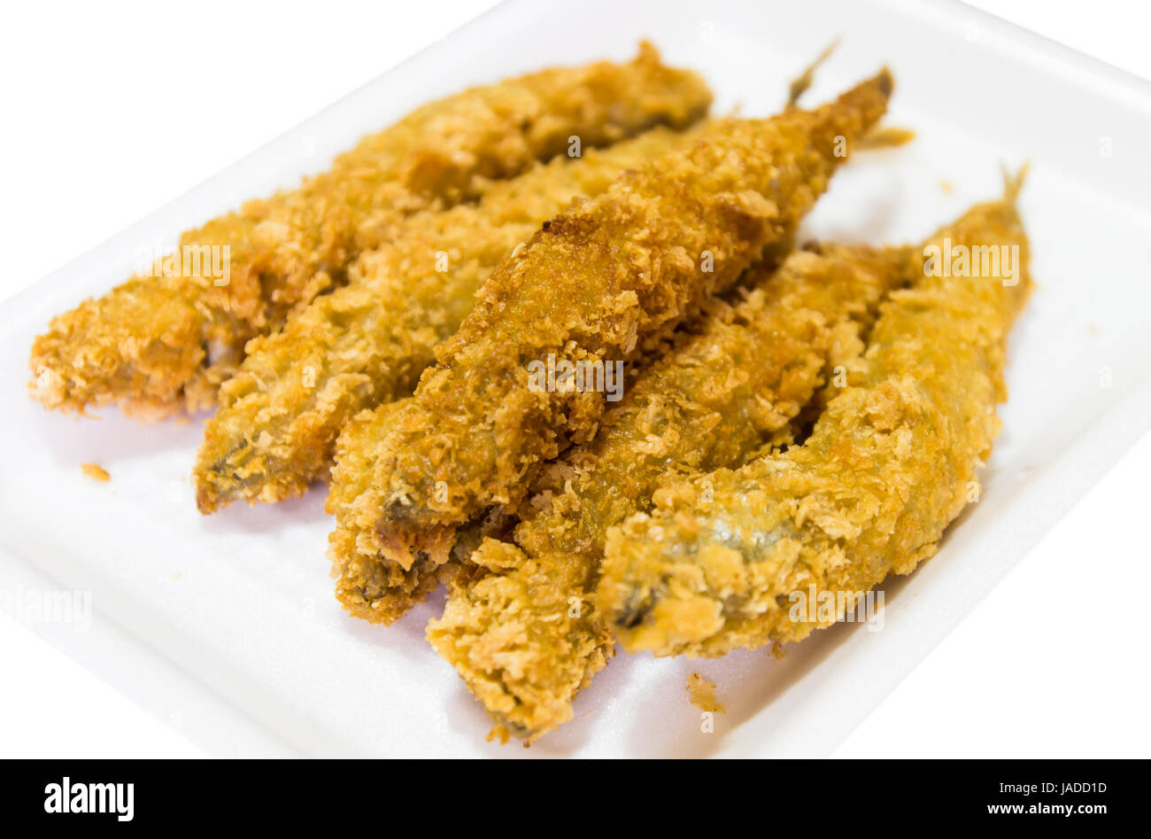 fried fish isolated on white background Stock Photo - Alamy