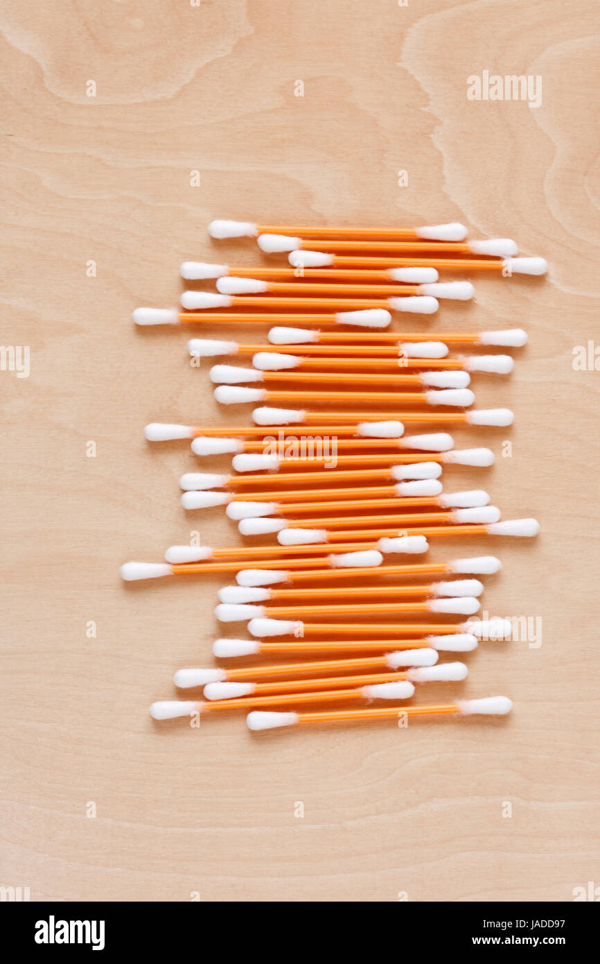 Ear sticks scattered on a table Stock Photo - Alamy