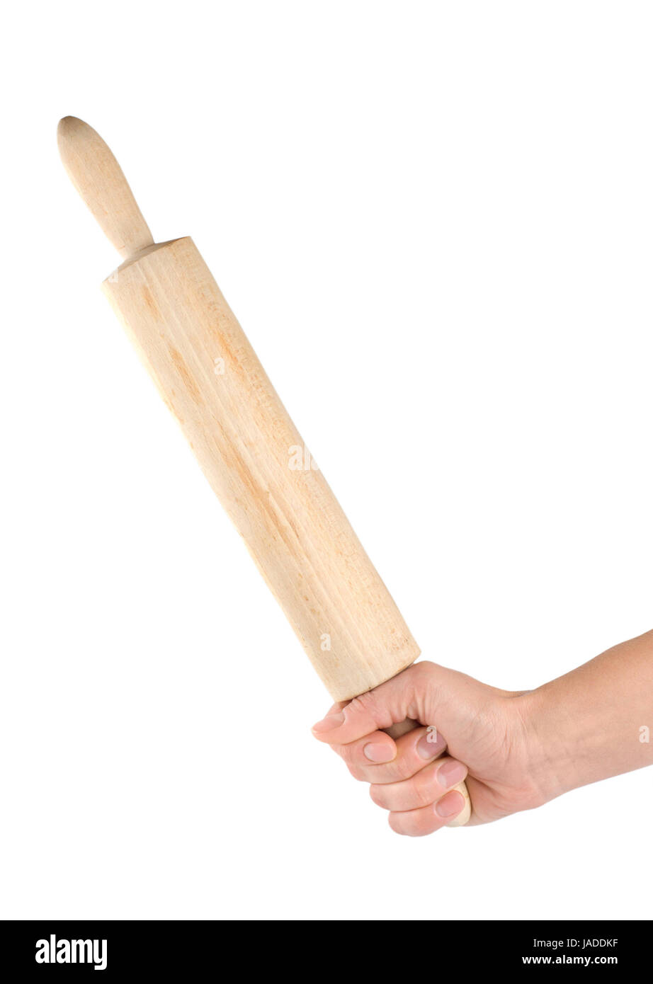 Wooden rolling pin in a human arm Stock Photo - Alamy