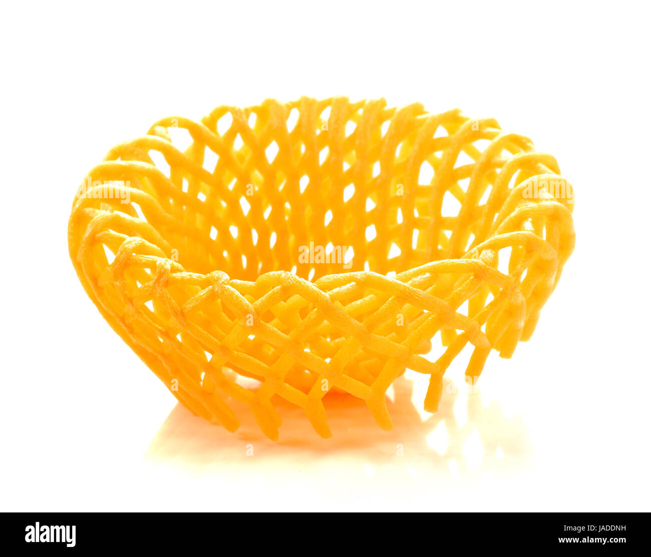 Foam mesh wrapped fruit Yellow on a white background Stock Photo - Alamy