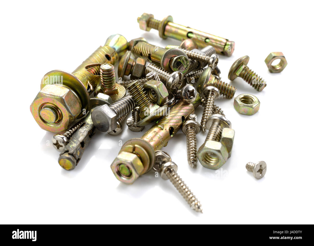 bolt screws and nut isolated on white background Stock Photo - Alamy