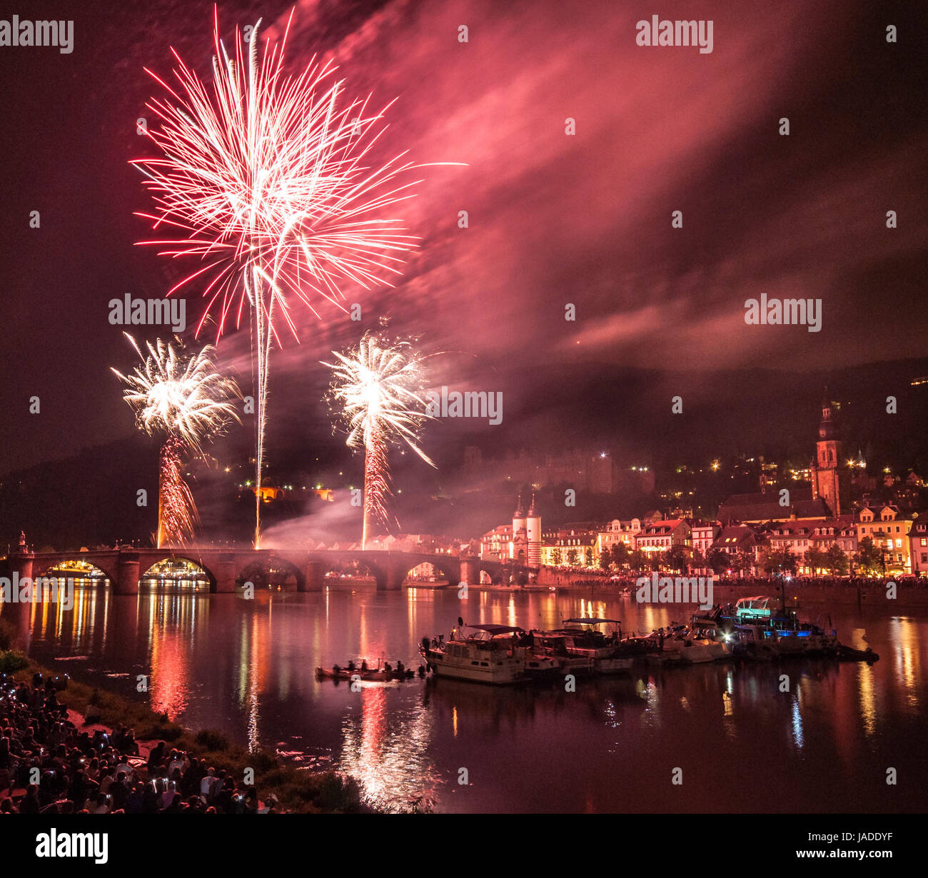 fireworks at the event Heidelberg Castle Illumination Stock Photo - Alamy