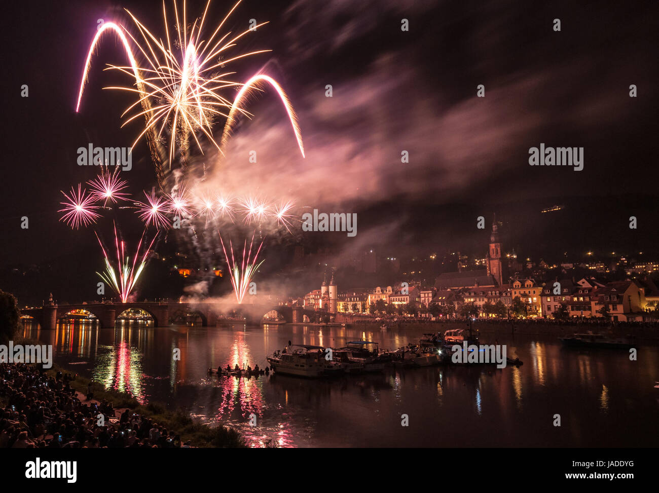 fireworks at the event Heidelberg Castle Illumination Stock Photo - Alamy