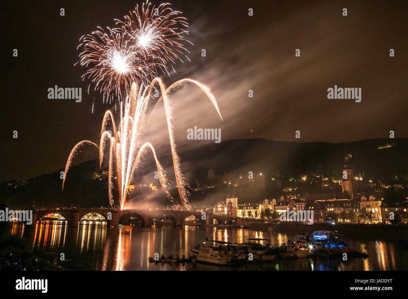 fireworks at the event Heidelberg Castle Illumination Stock Photo - Alamy