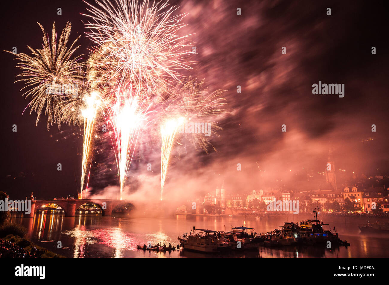 fireworks at the event Heidelberg Castle Illumination Stock Photo - Alamy