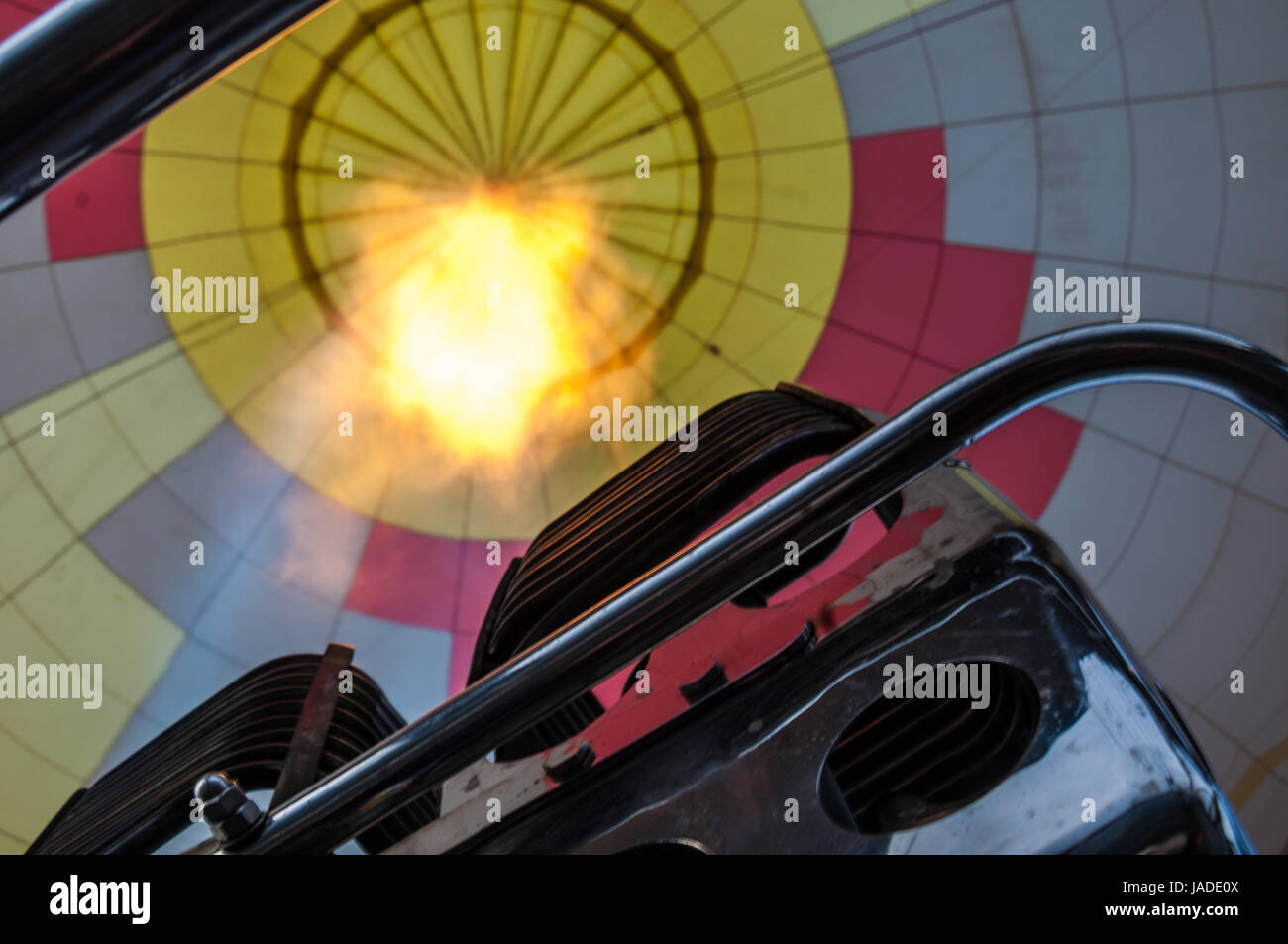 Heating the air in a hot air balloon Stock Photo - Alamy