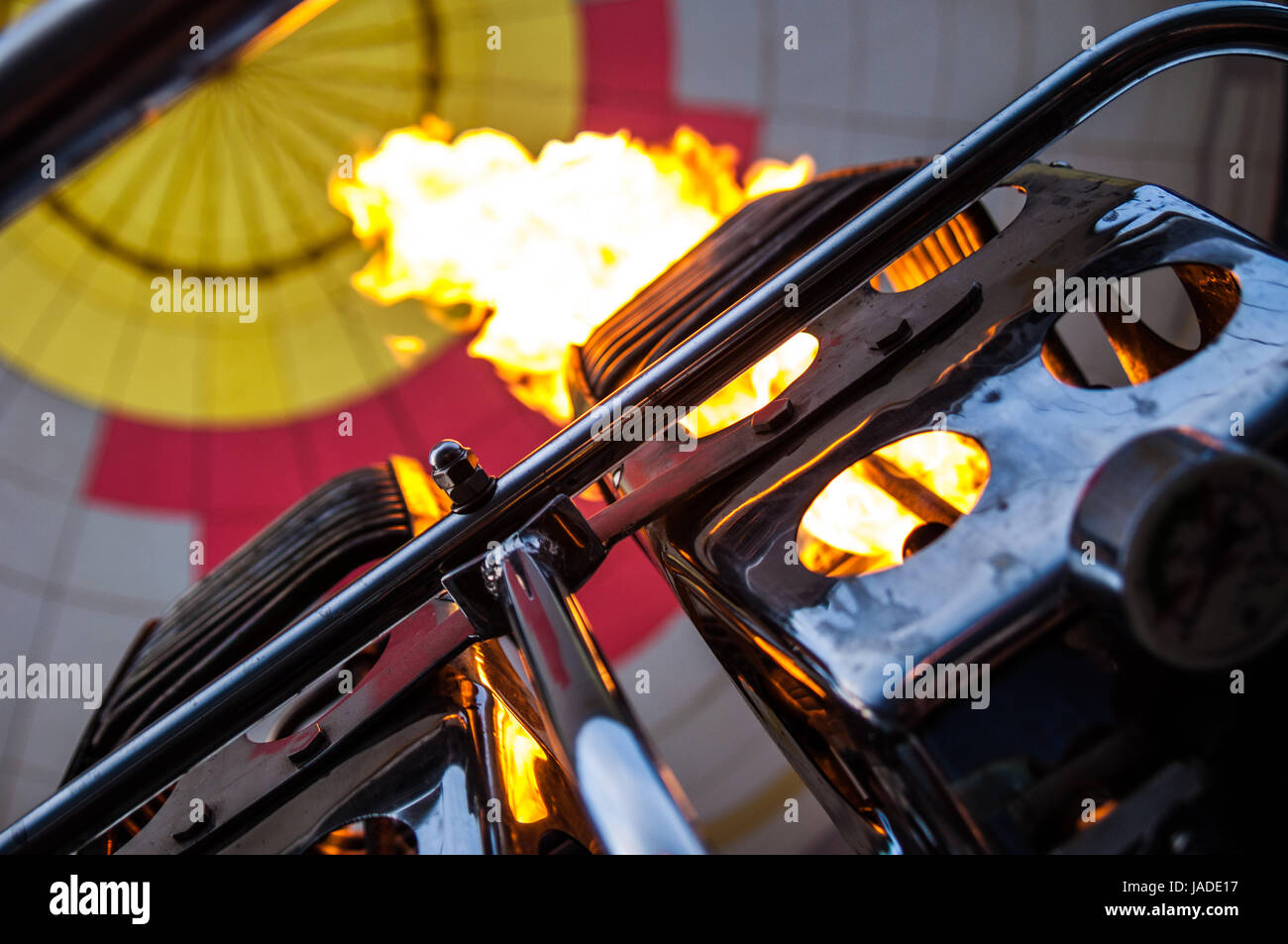 Heating the air in a hot air balloon Stock Photo - Alamy