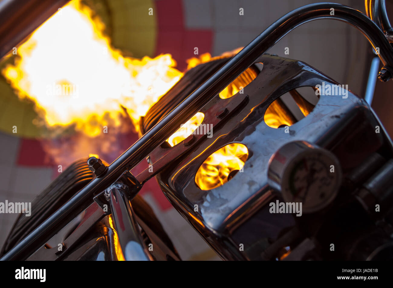 Heating the air in a hot air balloon Stock Photo - Alamy